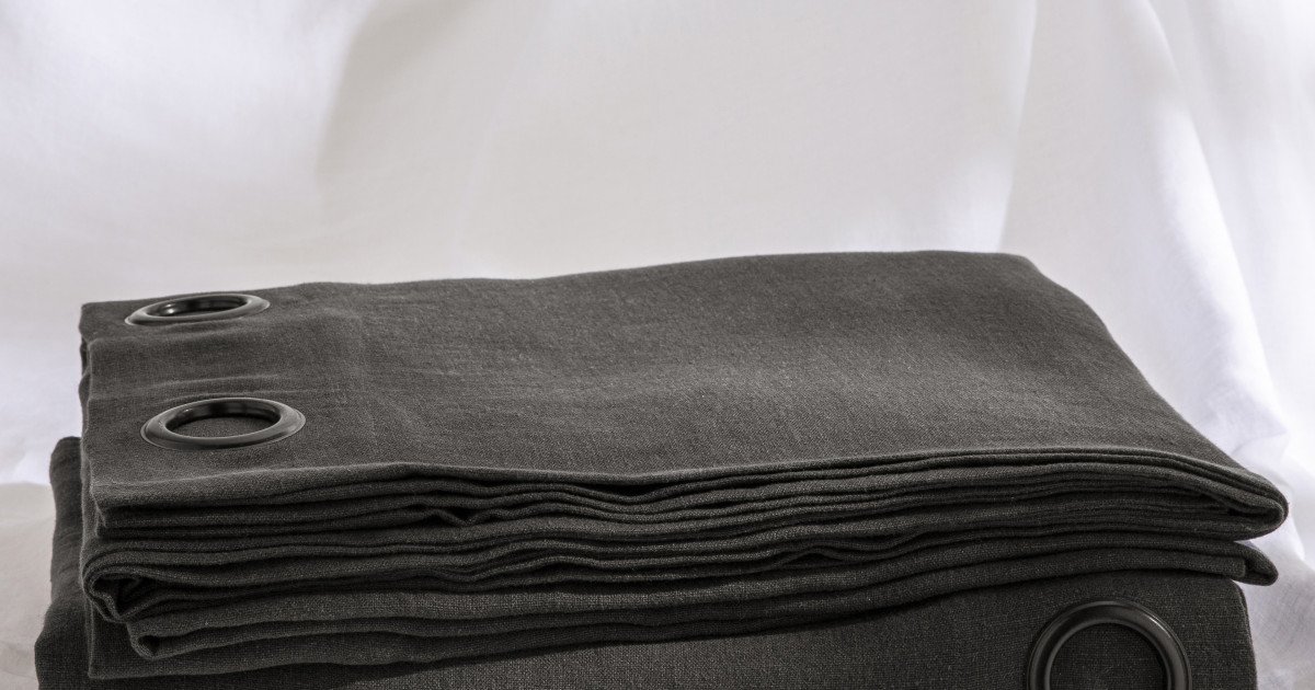 Rideau en lin lavé Gris Caviar | Embrin