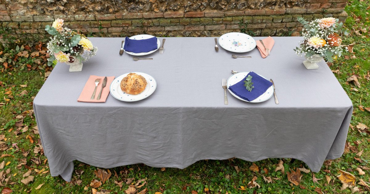 Nappe en lin Gris Cendre